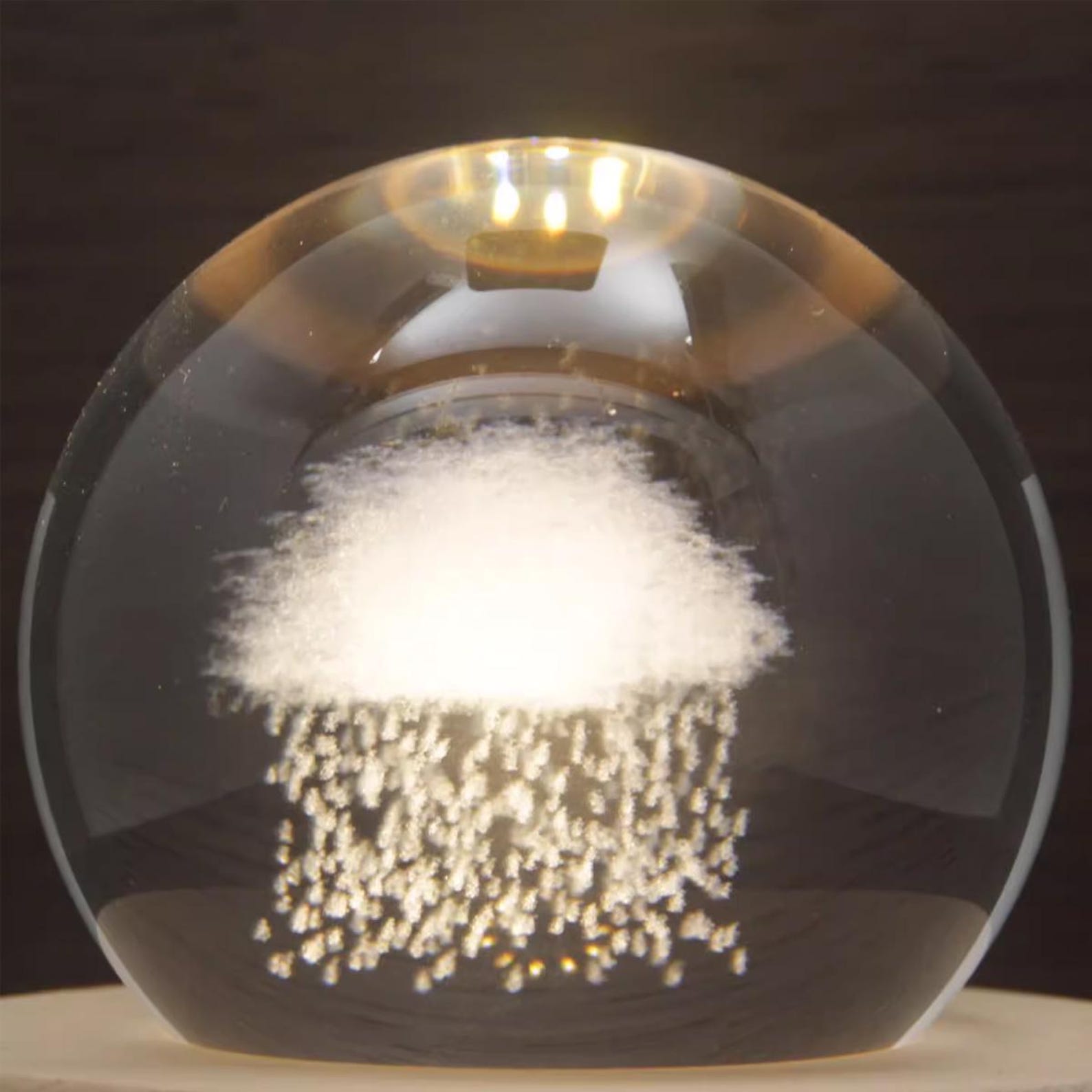 3D Crystal Ball Music Box, Rotating Wooden Base, LED Projection Light ...