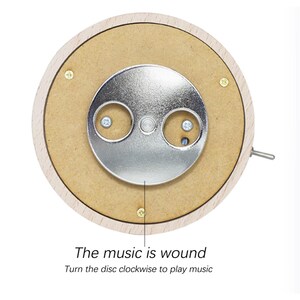 Crystal Ball Music Box LED Projection Music Rotating Wooden Seat Night ...