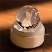 Crystal Ball Music Box LED Projection Music Rotating Wooden Seat Night ...