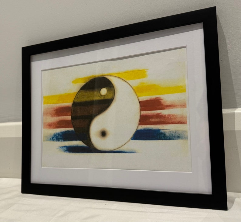 Yin Yang Artwork, A4 Framed / Unframed, Vibrant Colours, Rainbow ...