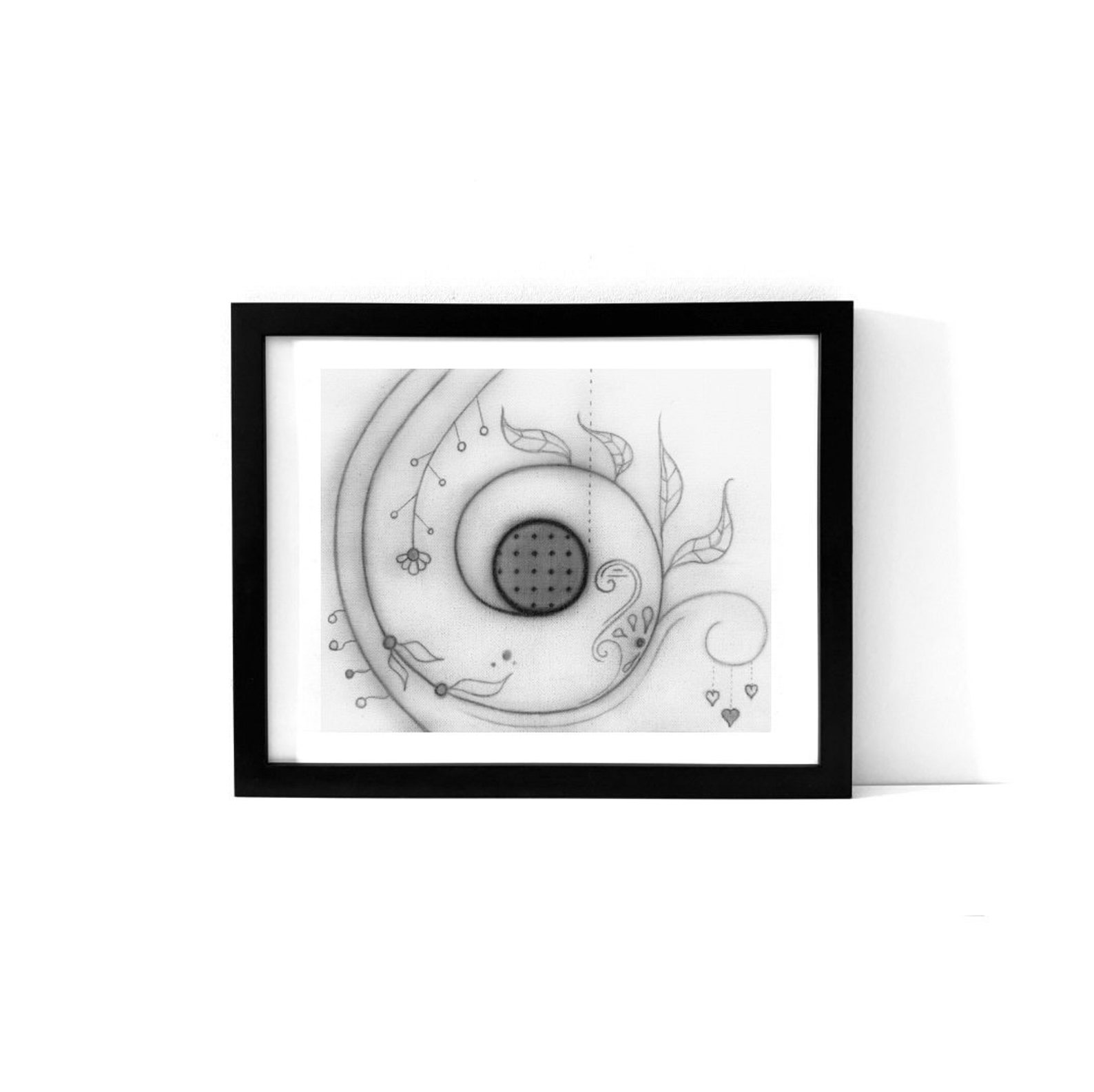 Flower Design Artwork, Drawing, Wall Art, A4 Print, Framed / Unframed ...