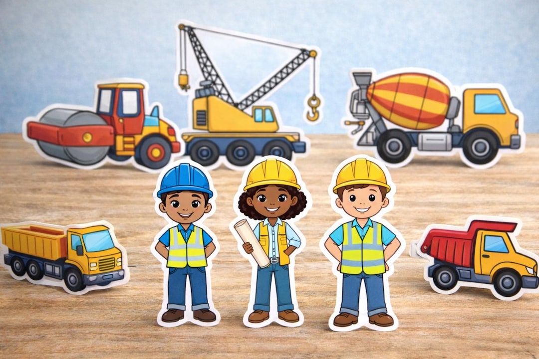 Construction Site Play Table Printable PDF | Cutout Figures | Small ...