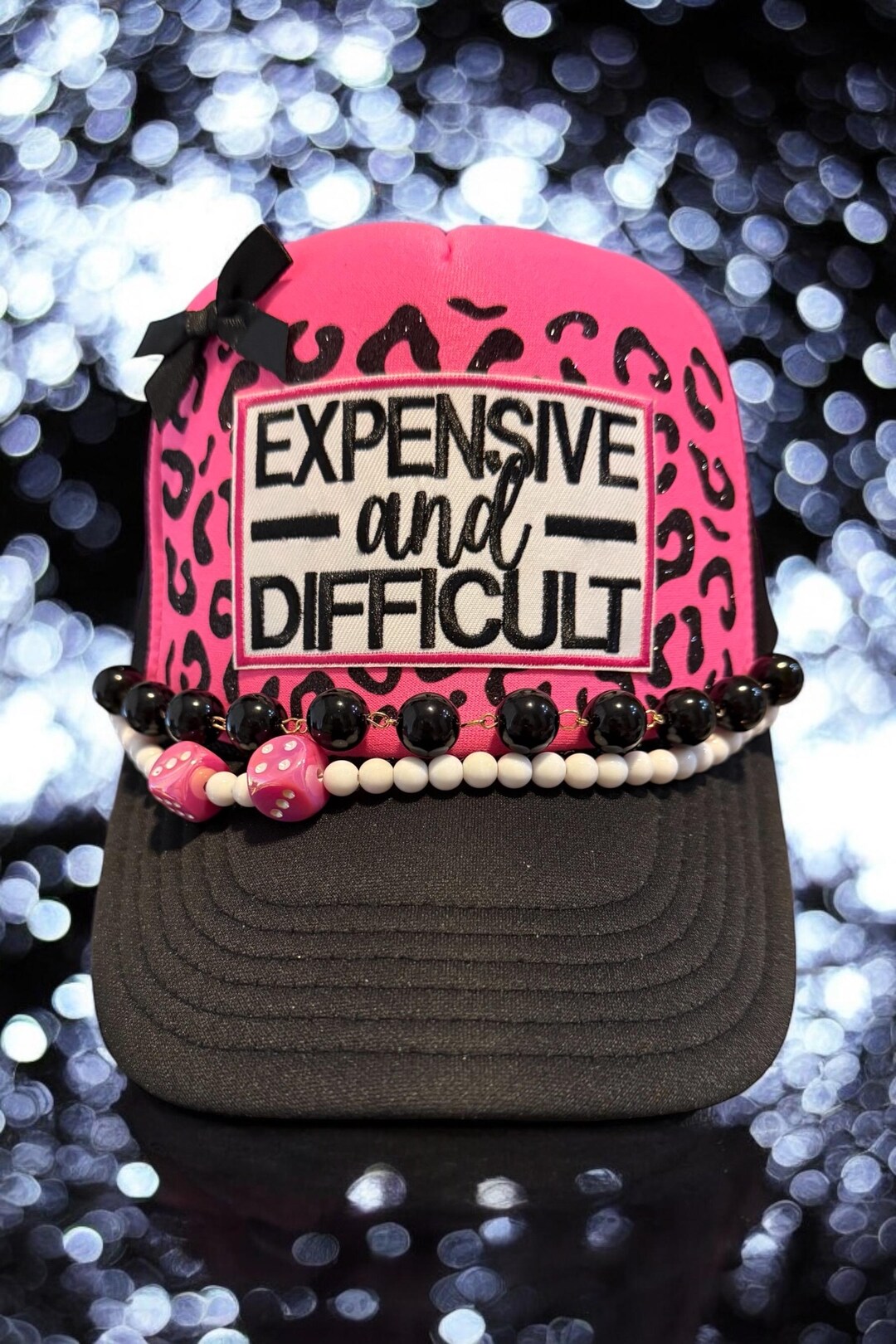 Hot Pink and Black, Expensive and Difficult Leopard Print Trucker Hat ...
