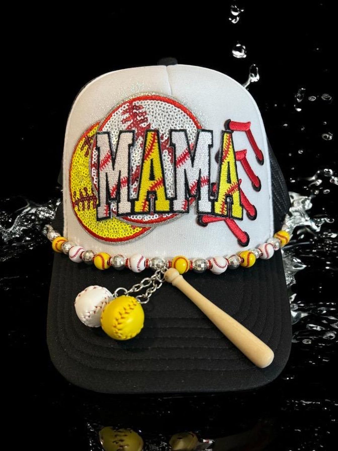 Baseball and Softball Mama Trucker Hat and Custom Matching Baseball ...