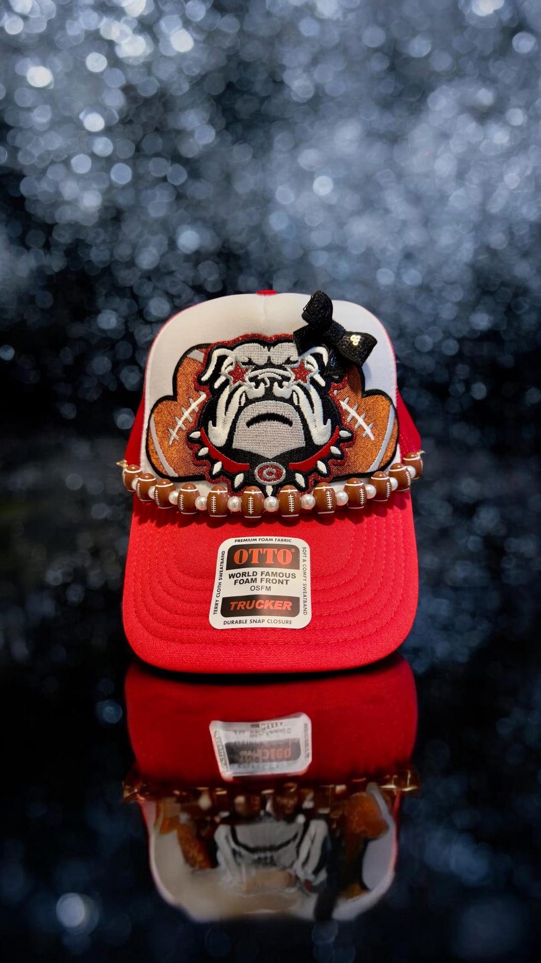 Dawgs Football Trucker Hat With Little Black Bow and Chain A Must Have ...