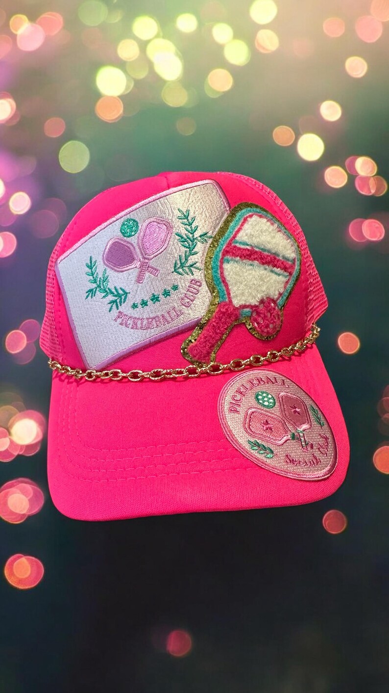 Hot Pink Pickle Ball Trucker Hat - Etsy