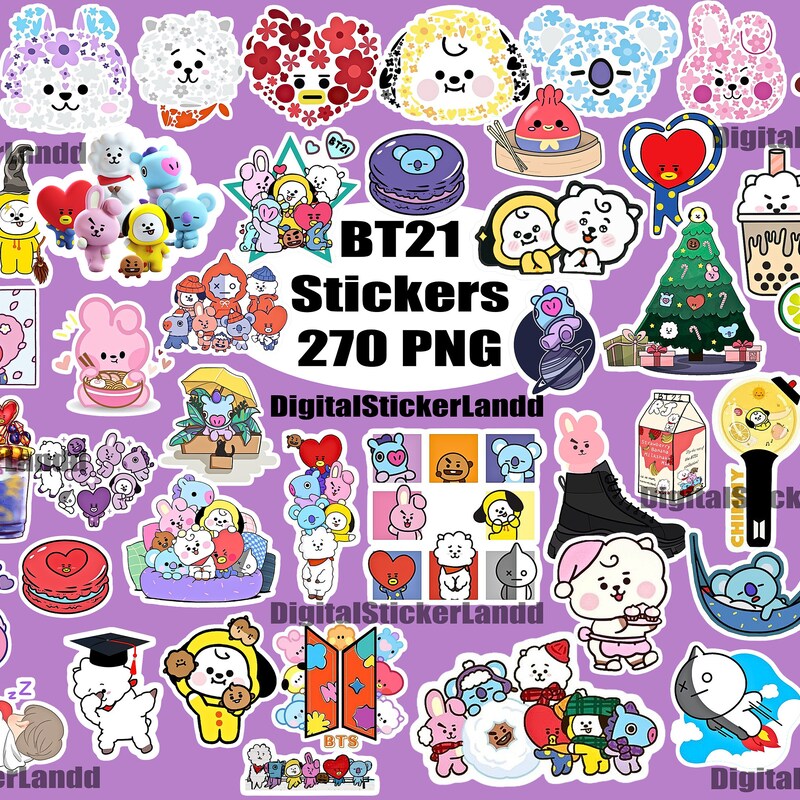 Bt21 Stickers - Etsy