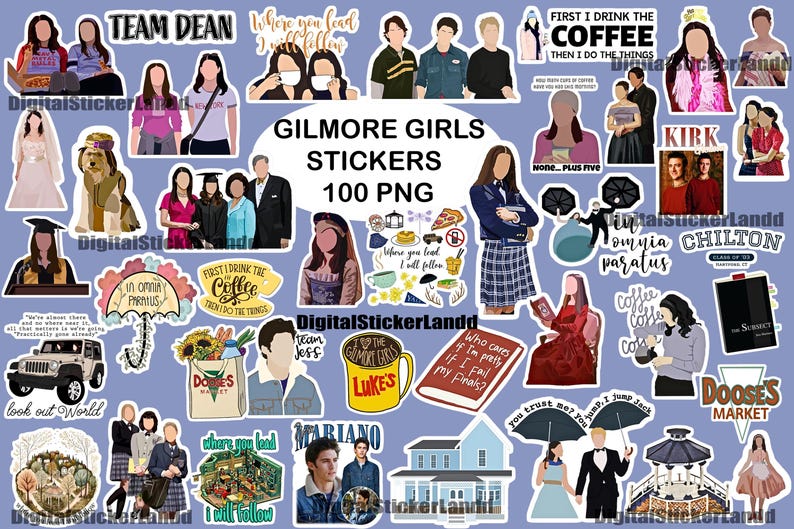 Gilmore Girls Stickers Digital 100 Png Rory Gilmore Lorelai Gilmore ...