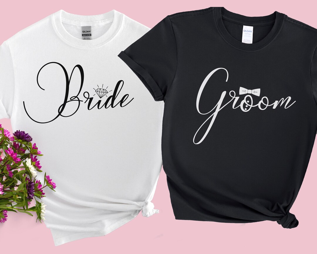 Custom Bride and Groom Shirts – Matching Wedding Tees – Personalized ...