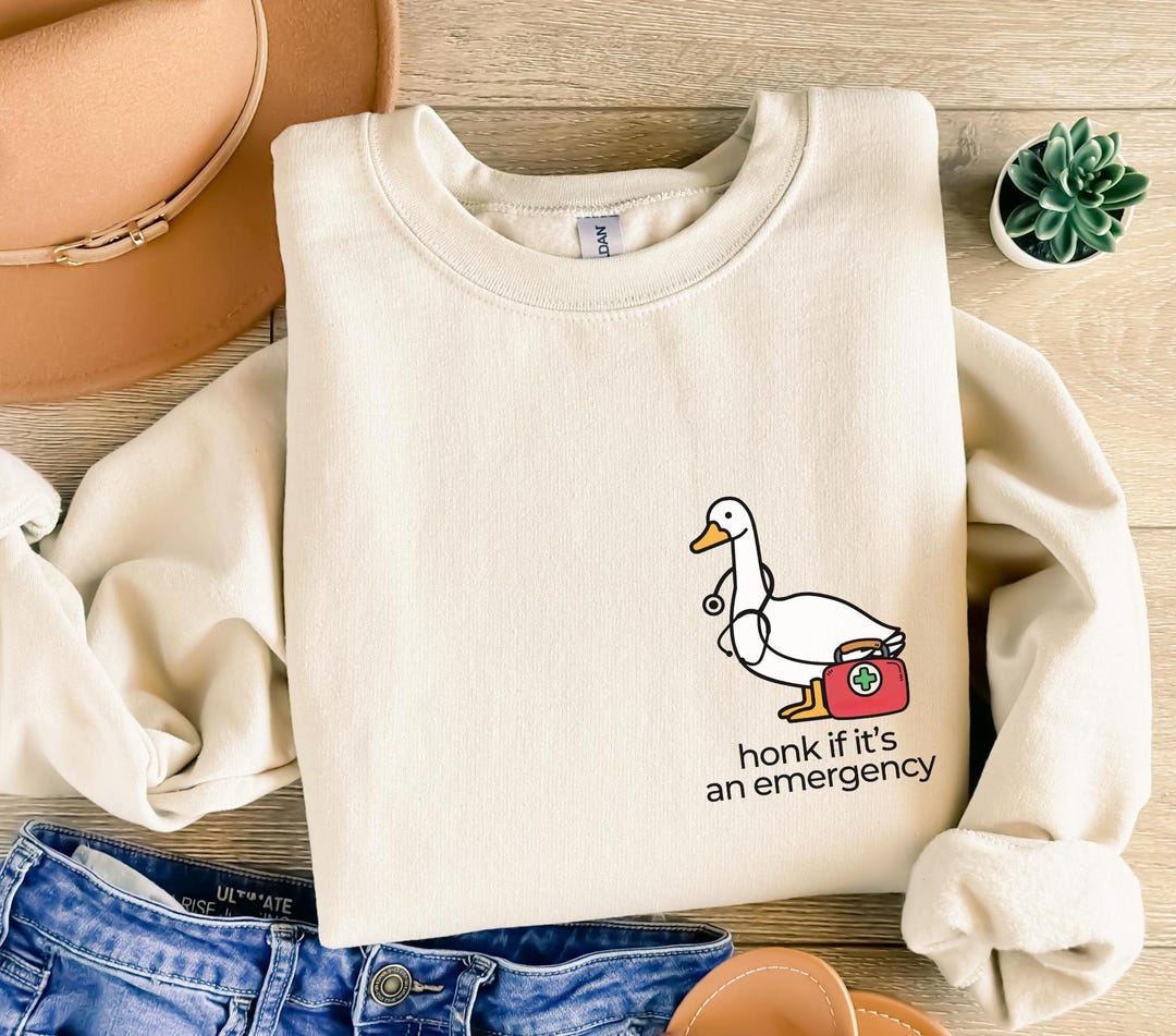 Cute EMT Sweatshirt, Funny Silly Goose Nurse Crewneck, Emergency Nurse ...