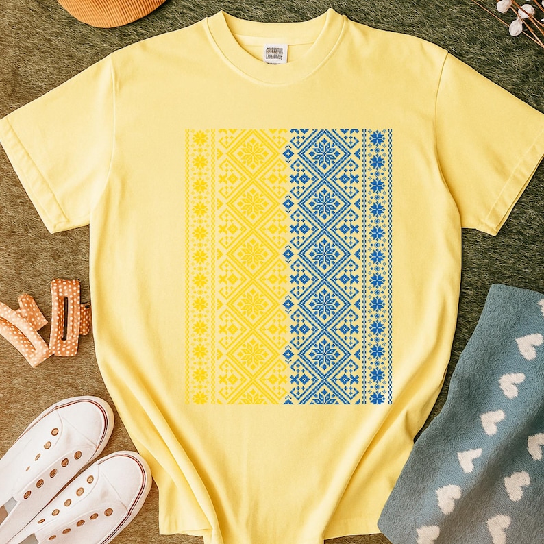 Vyshyvanka Style Ukraine T-shirt, Ukrainian Trident Unisex Tee - Etsy