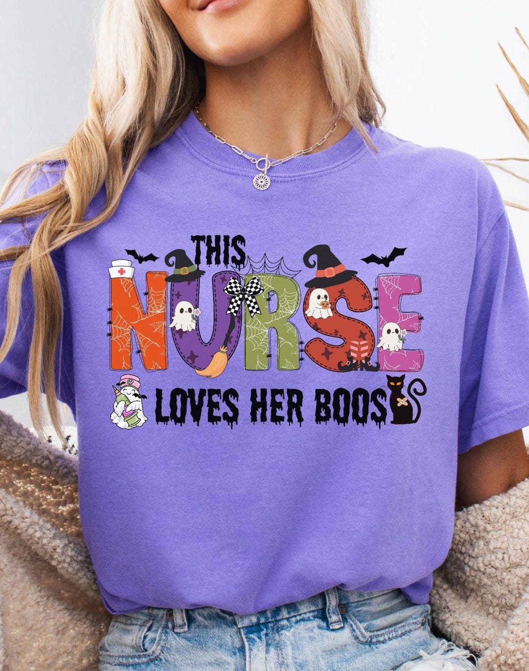 Nurse Comfort Colors Halloween Shirt, Halloween Nurse Shirt, Spooky ...
