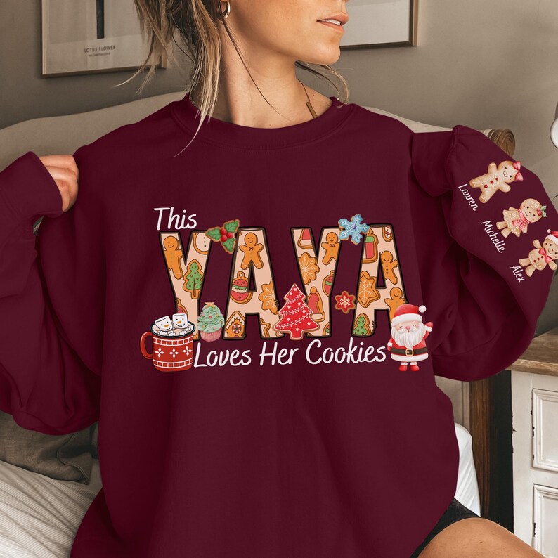 Personalized Yaya Christmas Sweatshirt, Gingerbread Family Shirt - Etsy