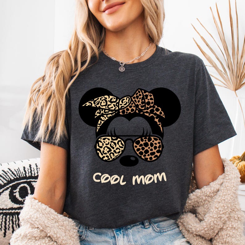 Leopard Minnie Mouse Shirt, Cool Mom Minnie Tee, Cute Disney Vacation ...