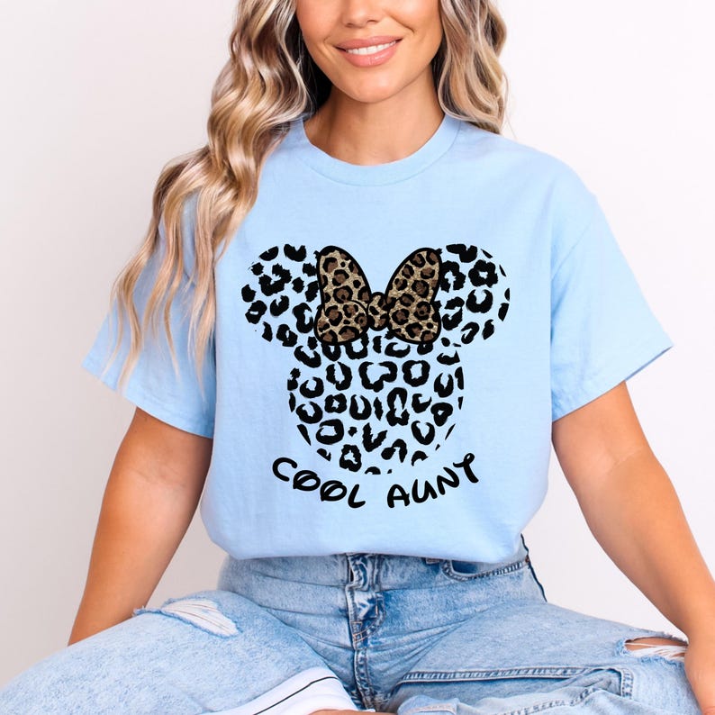 Leopard Minnie Mouse Aunt Sweatshirt, Disney Family Vacation - Etsy