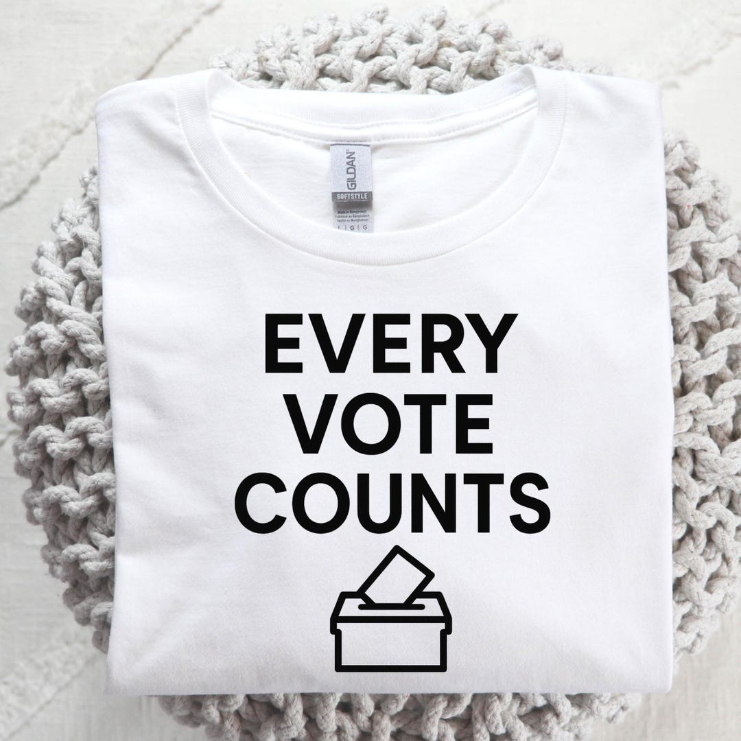 Every Vote Counts T-shirt – Minimalist Voting Day Tee With Ballot Box ...