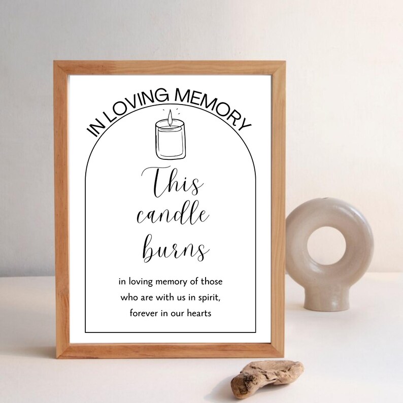 Funeral Memory Table Sign, Printable Memorial Favor, Celebration of ...