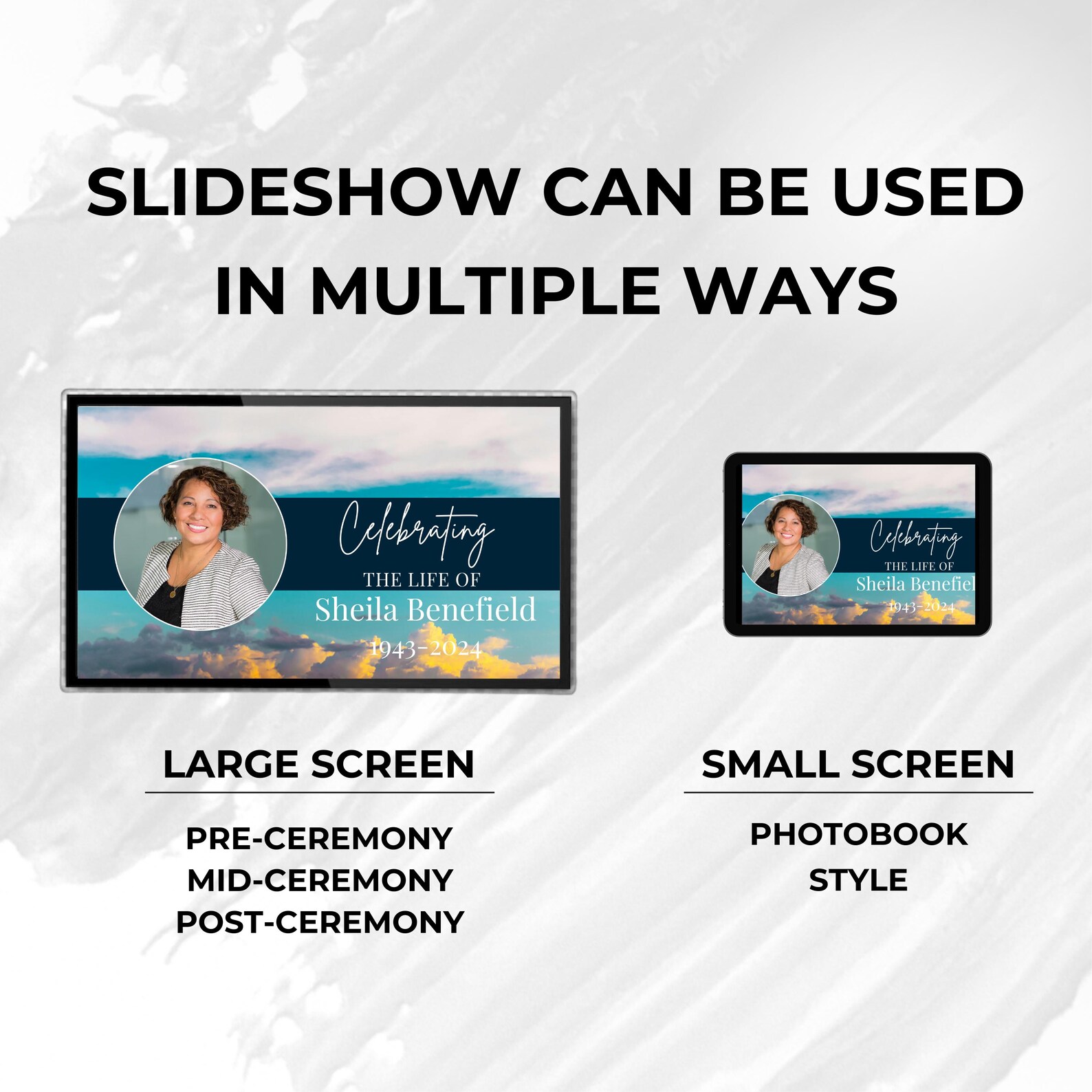 Editable Funeral Powerpoint Template, Memorial Slideshow for Obituary ...