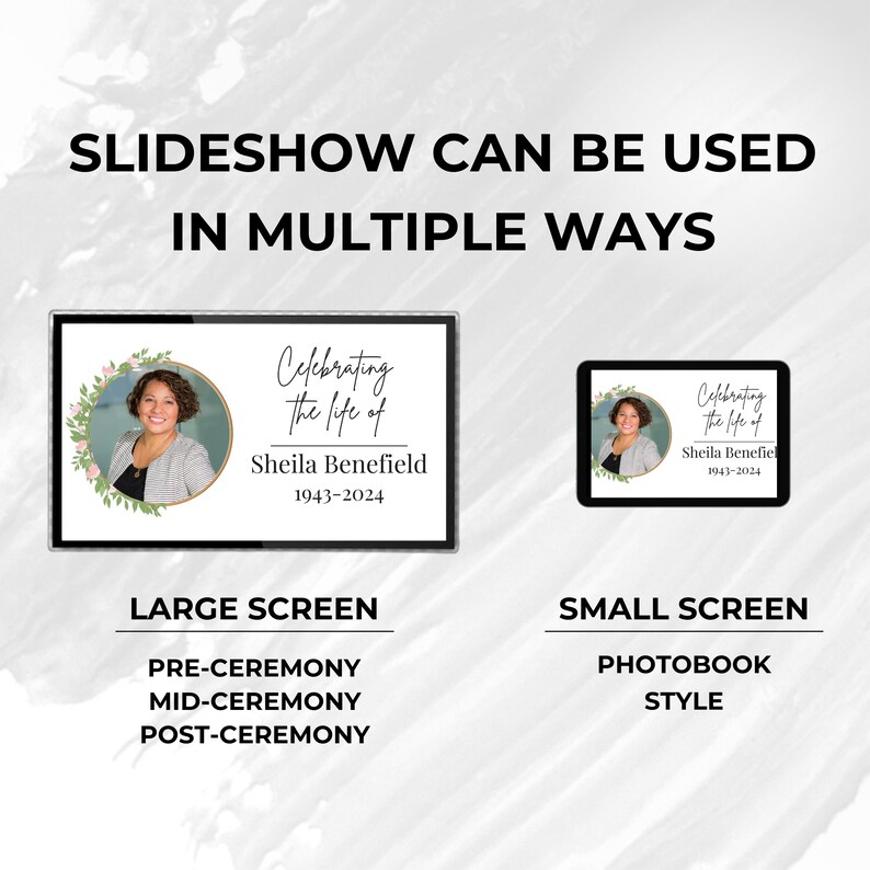 Floral Funeral Powerpoint Template for Women: Editable Obituary ...