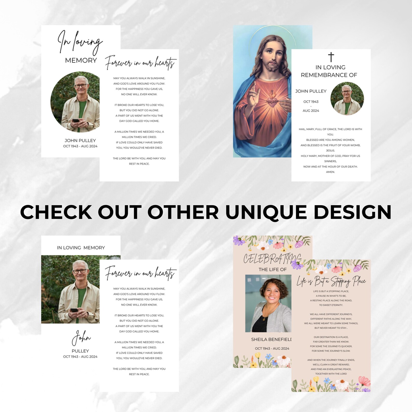 DIY Catholic Funeral Prayer Card Template, Editable Memorial Keepsake ...