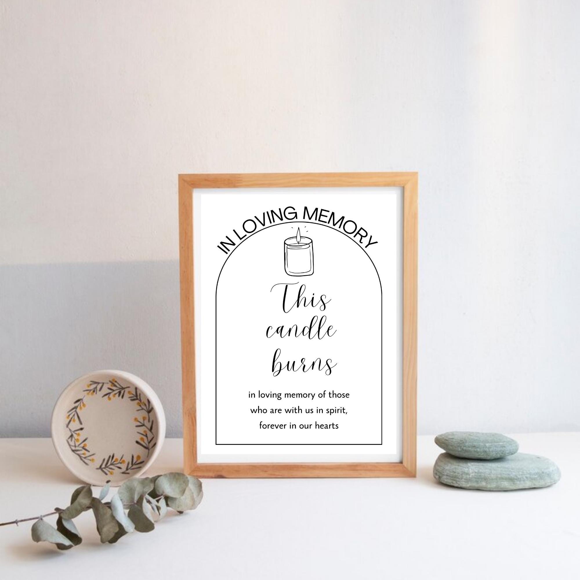 Funeral Memory Table Sign, Printable Memorial Favor, Celebration of ...