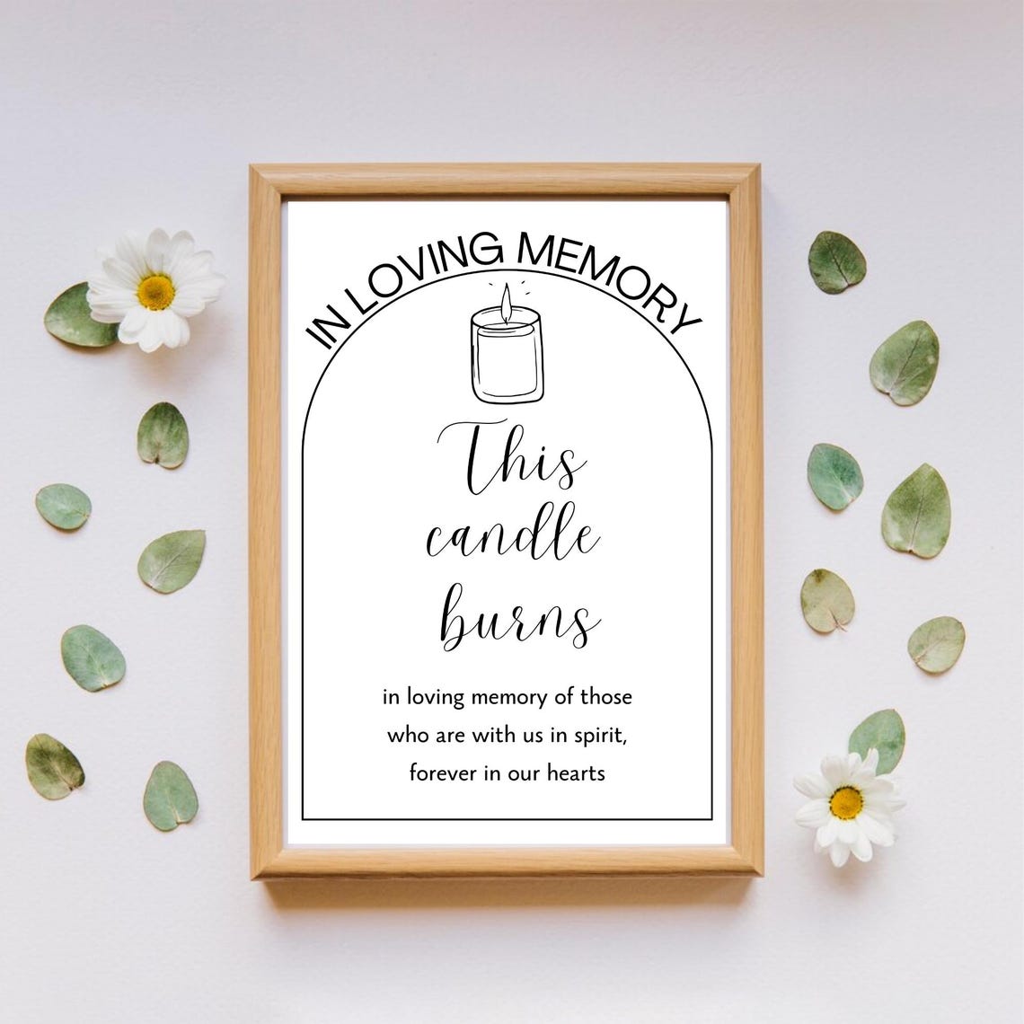 Funeral Memory Table Sign, Printable Memorial Favor, Celebration of ...