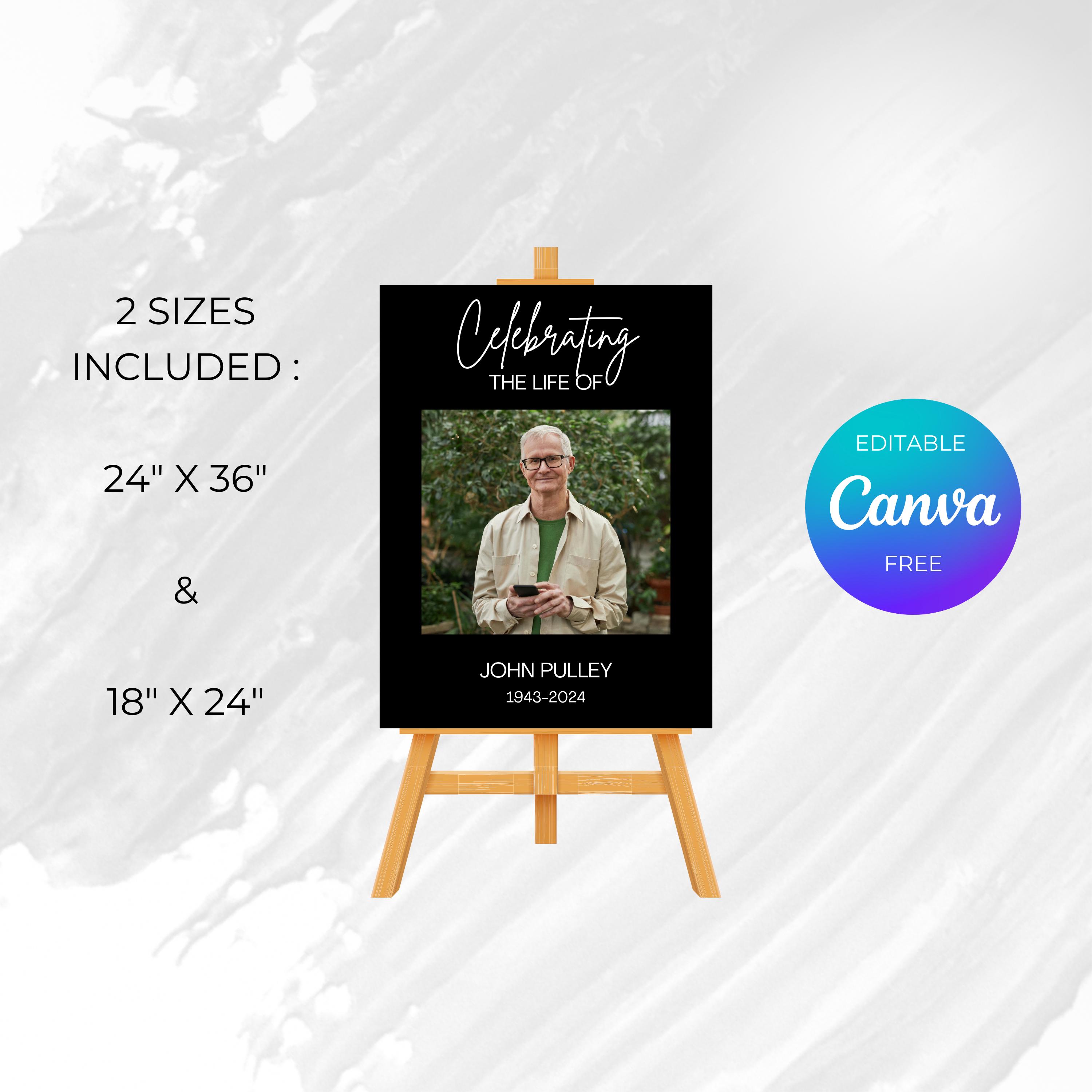 Funeral Welcome Sign Set, Funeral Photo Collage, Memorial Poster ...