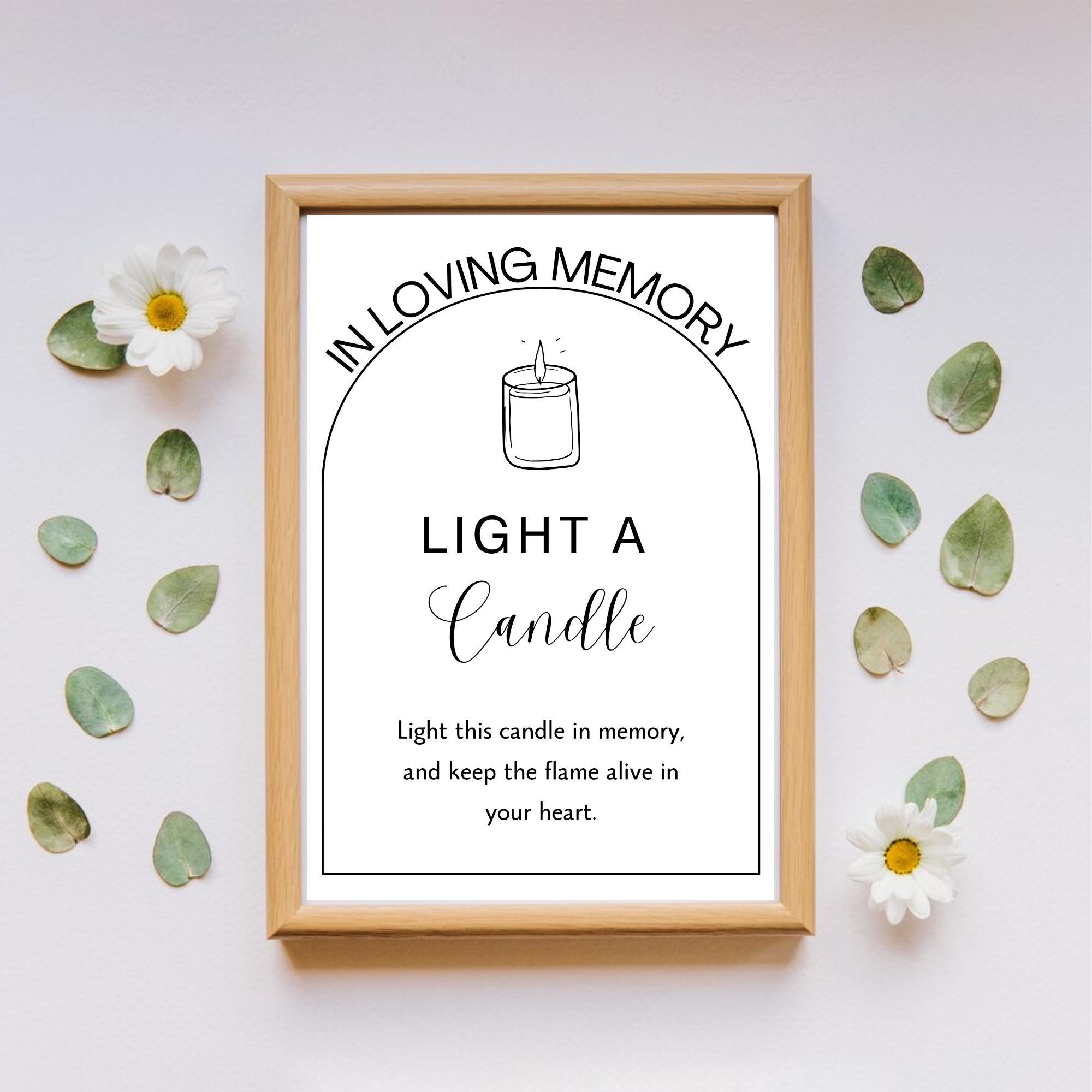 Printable Memorial Table Sign, in Loving Memory, Celebration of Life ...