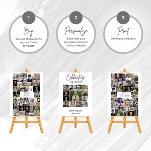 Funeral Photo Collage Set, Memorial Poster, Funeral Welcome Sign ...