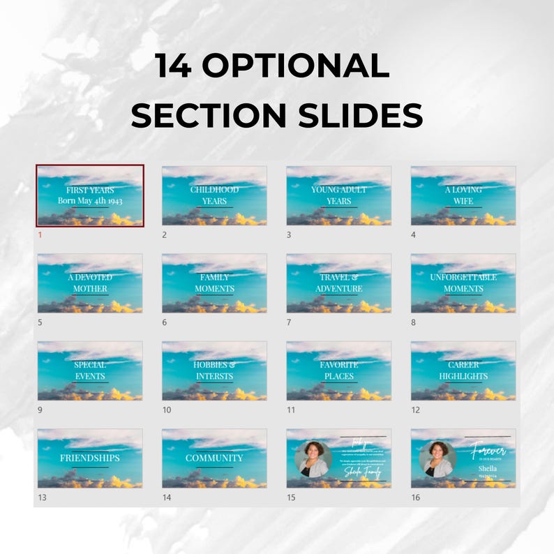 Editable Funeral Powerpoint Template, Memorial Slideshow for Obituary ...