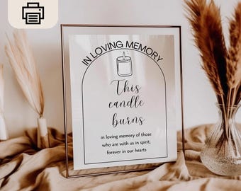 Celebration of Life Table Sign, Printable Funeral Favor, Memorial Sign ...