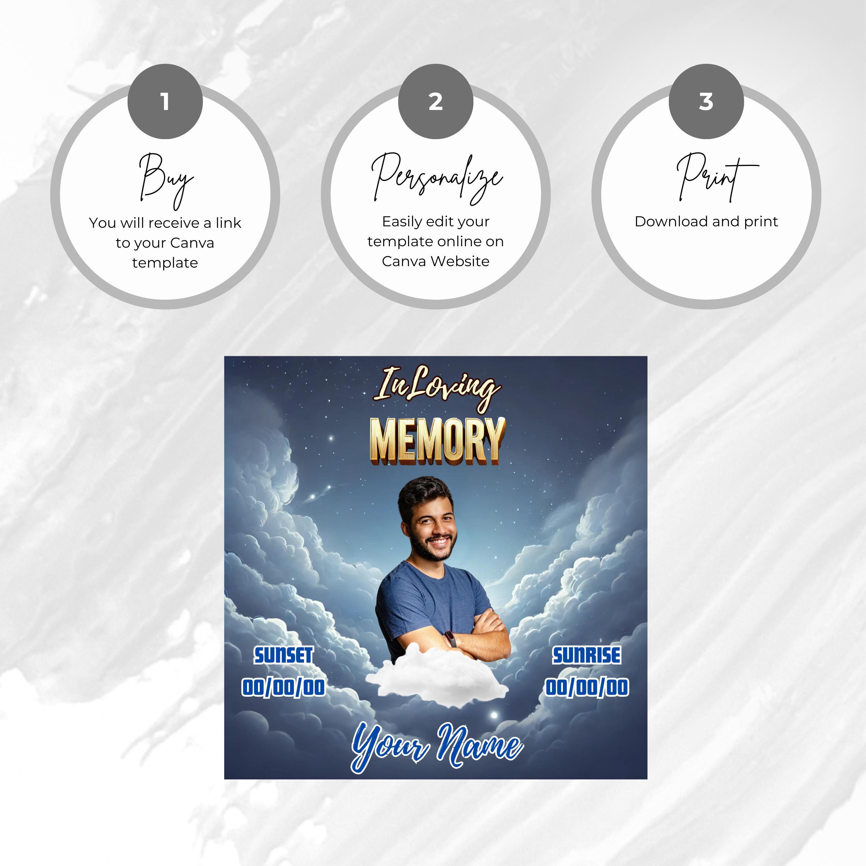 Memorial Design Bundle, in Loving Memory Canva Template, Editable ...