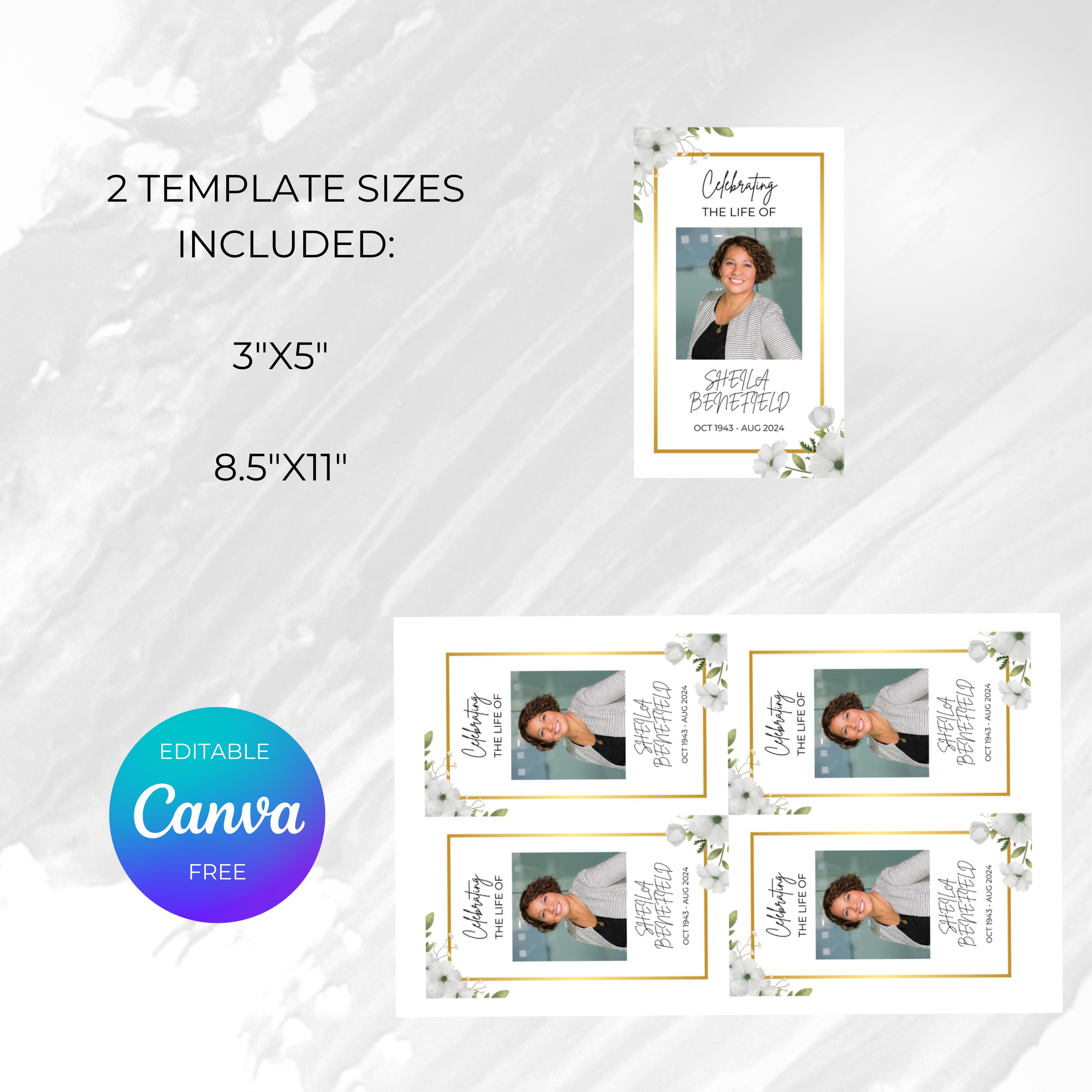 DIY Catholic Funeral Prayer Card Template, Editable Memorial Keepsake ...