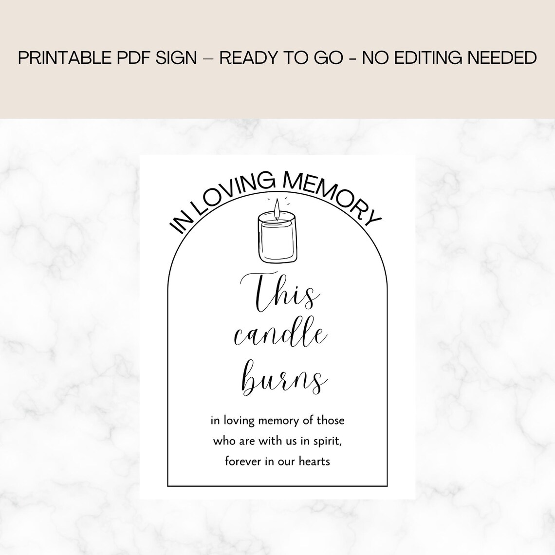 Funeral Memory Table Sign, Printable Memorial Favor, Celebration of ...