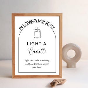 Printable Memorial Table Sign, in Loving Memory, Celebration of Life ...