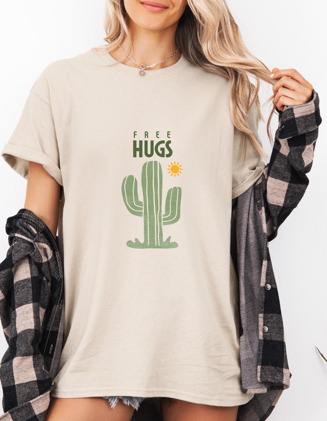 Funny Cactus 'free Hugs' Graphic Tee - Plant Lover Gift - Etsy