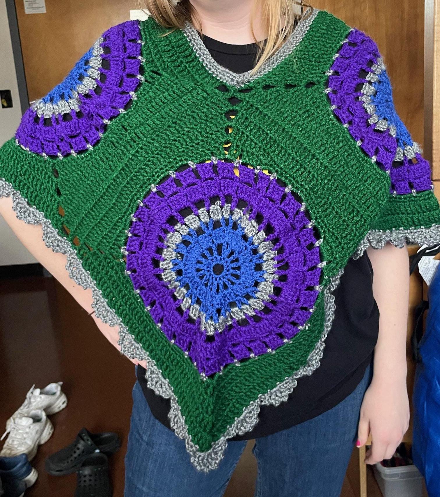 Colorful Granny Square Poncho - Etsy