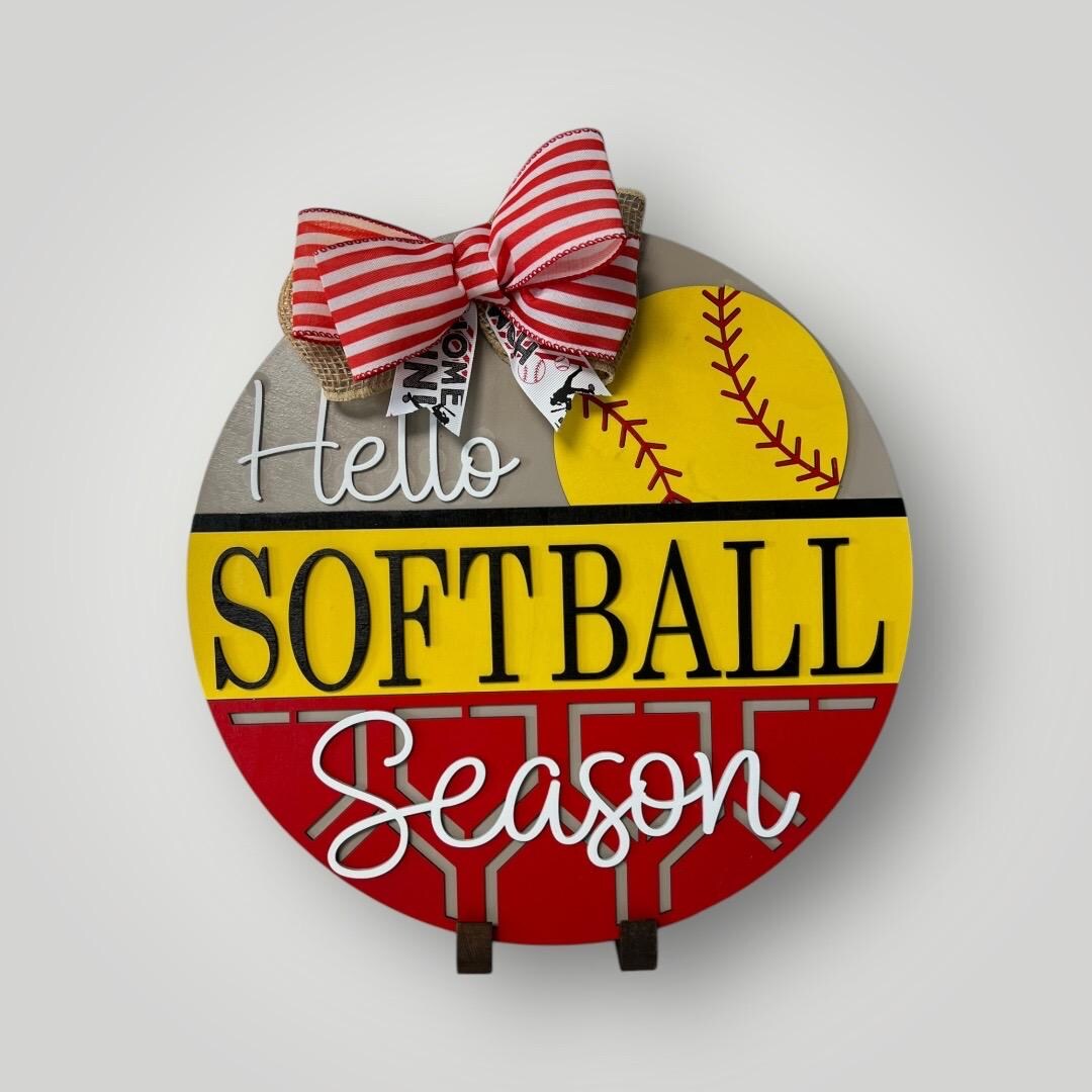 Softball Season Welcome Sign - Softball Player - Hello Softball - Hello ...