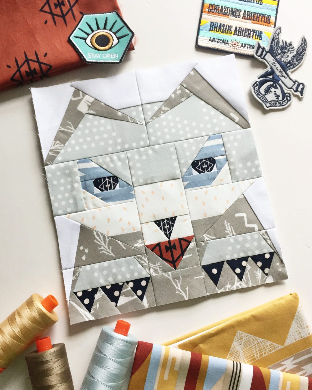 Totem Wolf #22 Block PDF Paper Piecing Pattern 4" X 9.5" or 8" X 19 ...