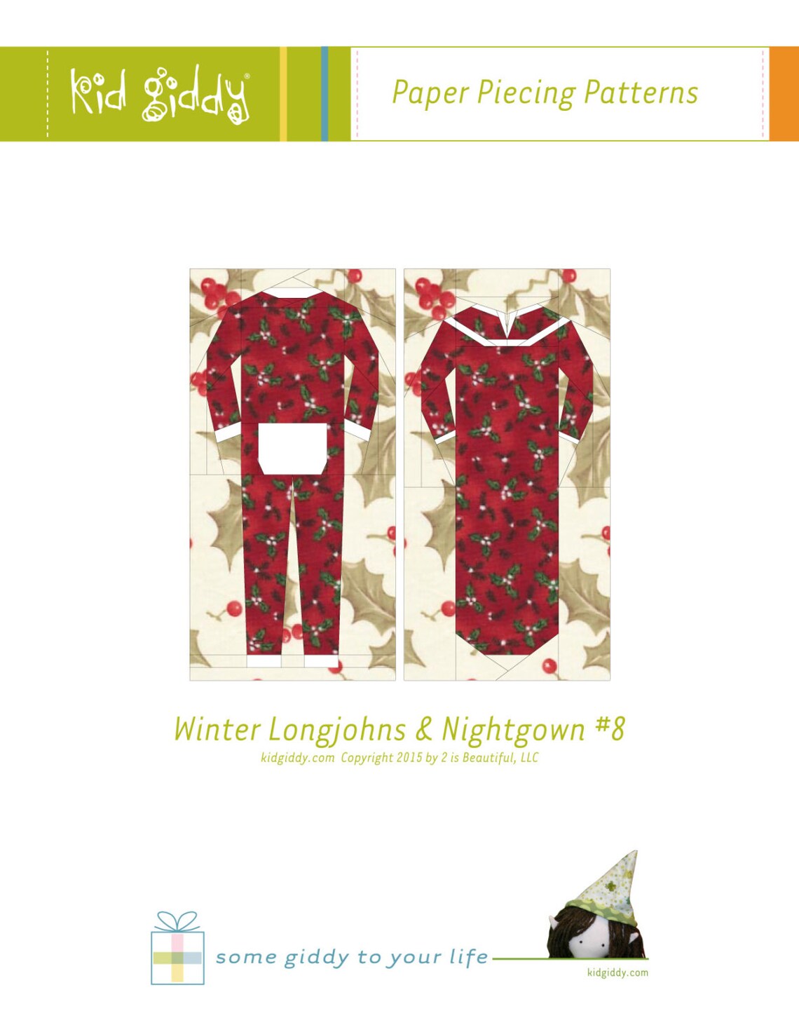 Winter Longjohns and Nightgown 8 PDF Paper Piecing Pattern - Etsy