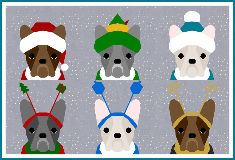 The Holiday Puppy Frenchie Bundle #44 - 10 Inch PDF Paper Piecing ...
