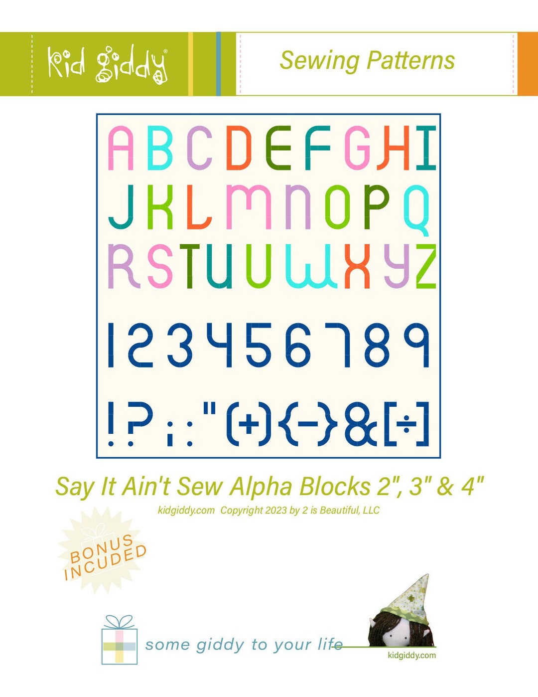 Say It Ain't Sew Alpha Font Blocks PDF Curved Piecing and Paper Piecing ...