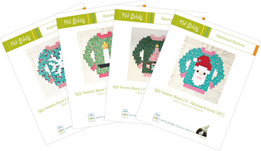 Ugly Sweater Patchwork Block Pattern Bundle #3 - 4 Designs - PDF ...