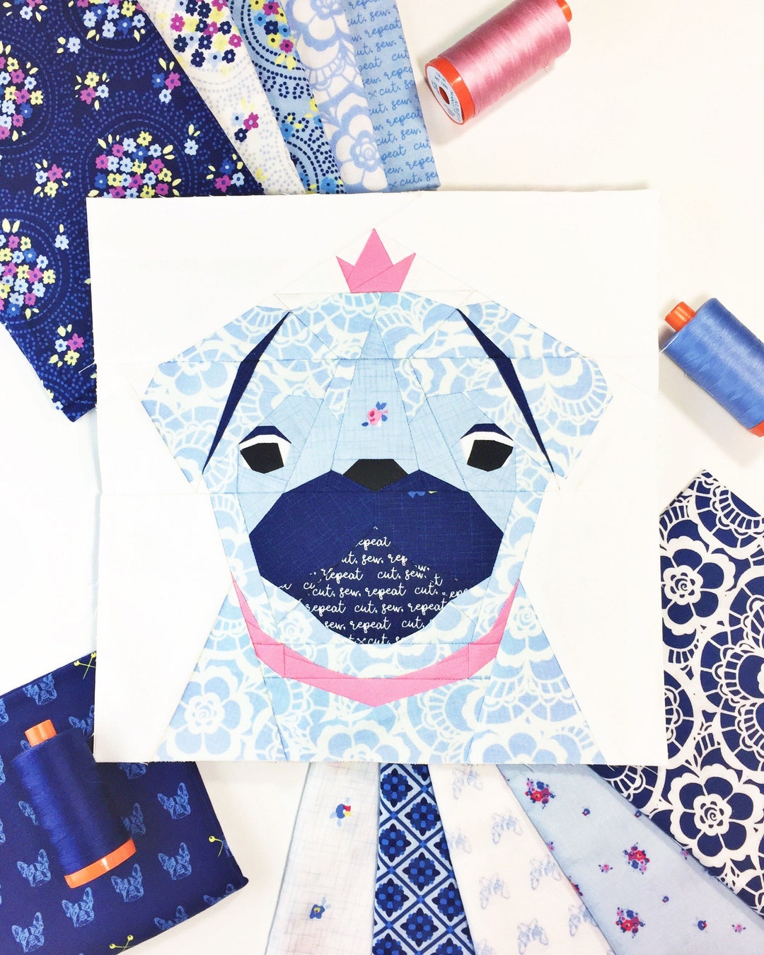 Pug Dog #23 Block PDF Paper Piecing Pattern 10" X 10" Finished - Etsy