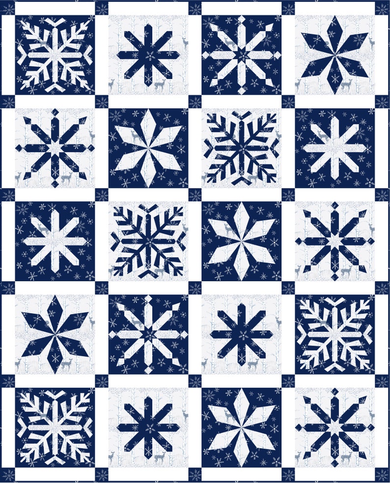 Frosty Snowflakes Quilt PDF Paper Piecing Pattern #36 - Etsy