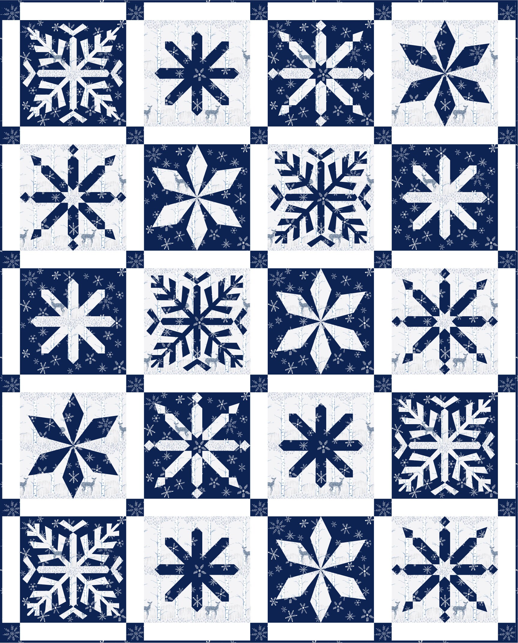 Frosty Snowflakes Quilt PDF Paper Piecing Pattern #36 - Etsy
