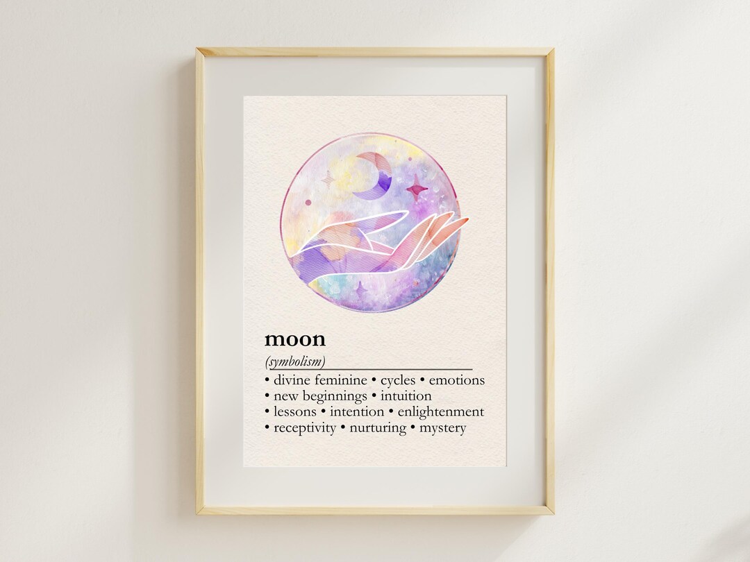 Moon Symbolism Wall Art, Moon Spiritual Meaning Wall Art, Moon Poster ...