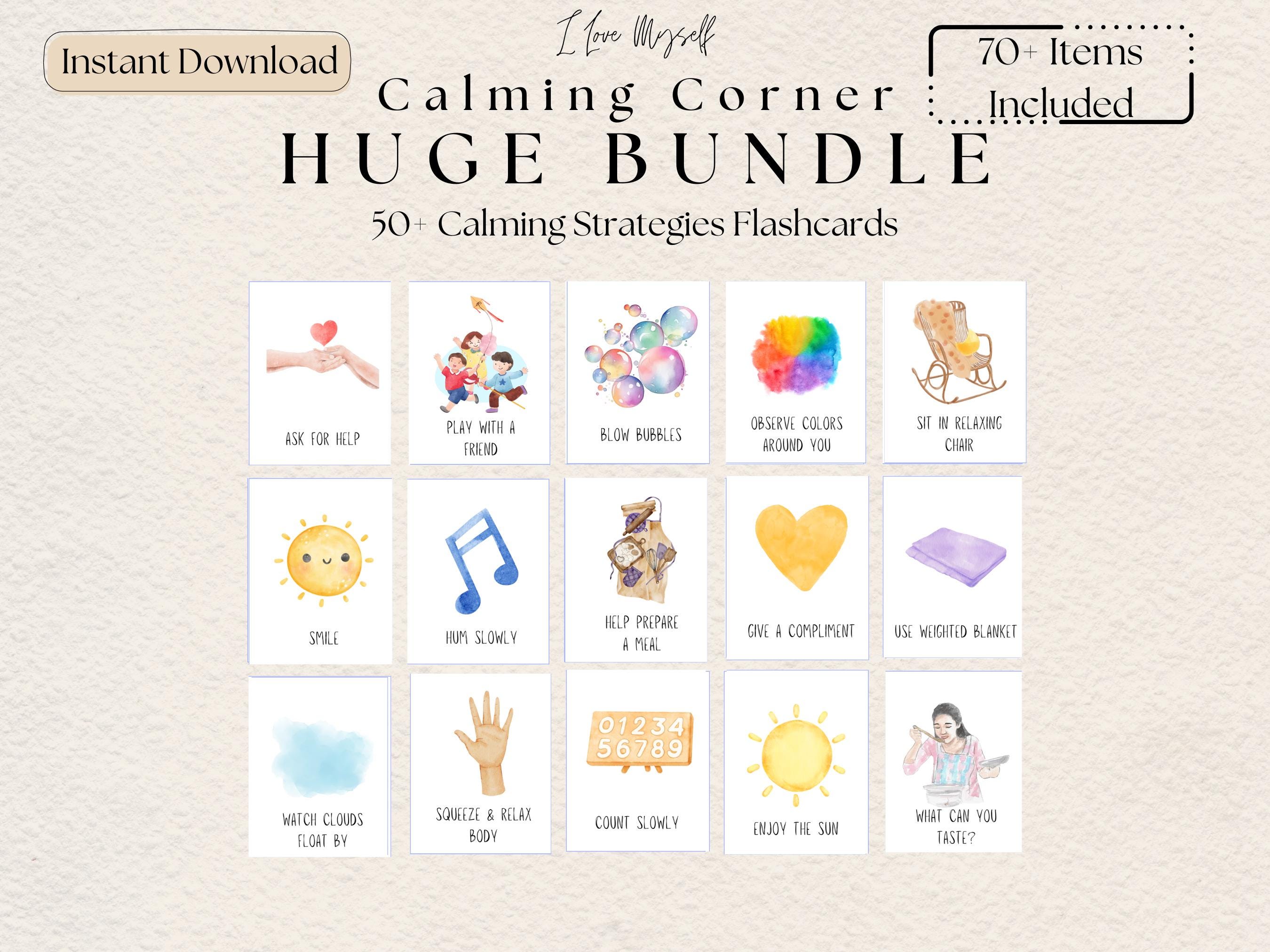 Calming Corner Bundle, Calming Strategies Flashcards, Emotions ...