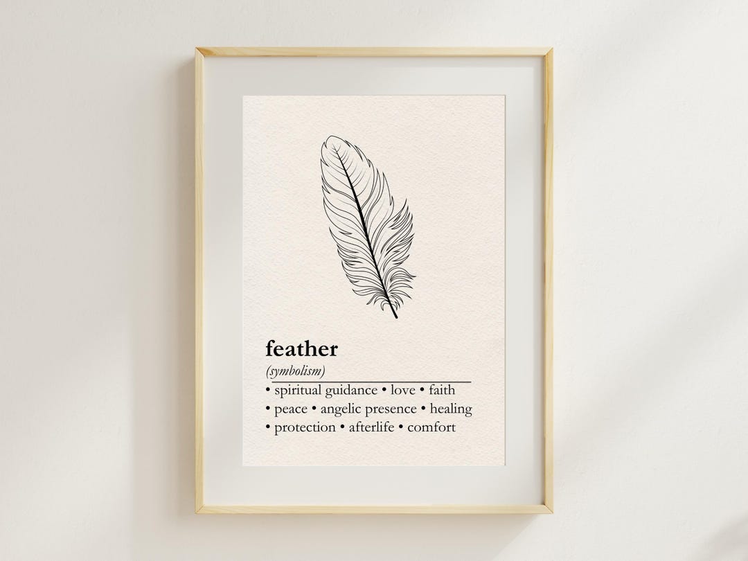 Feather Symbolism Wall Art, Feather Spiritual Meaning Wall Art, Feather ...