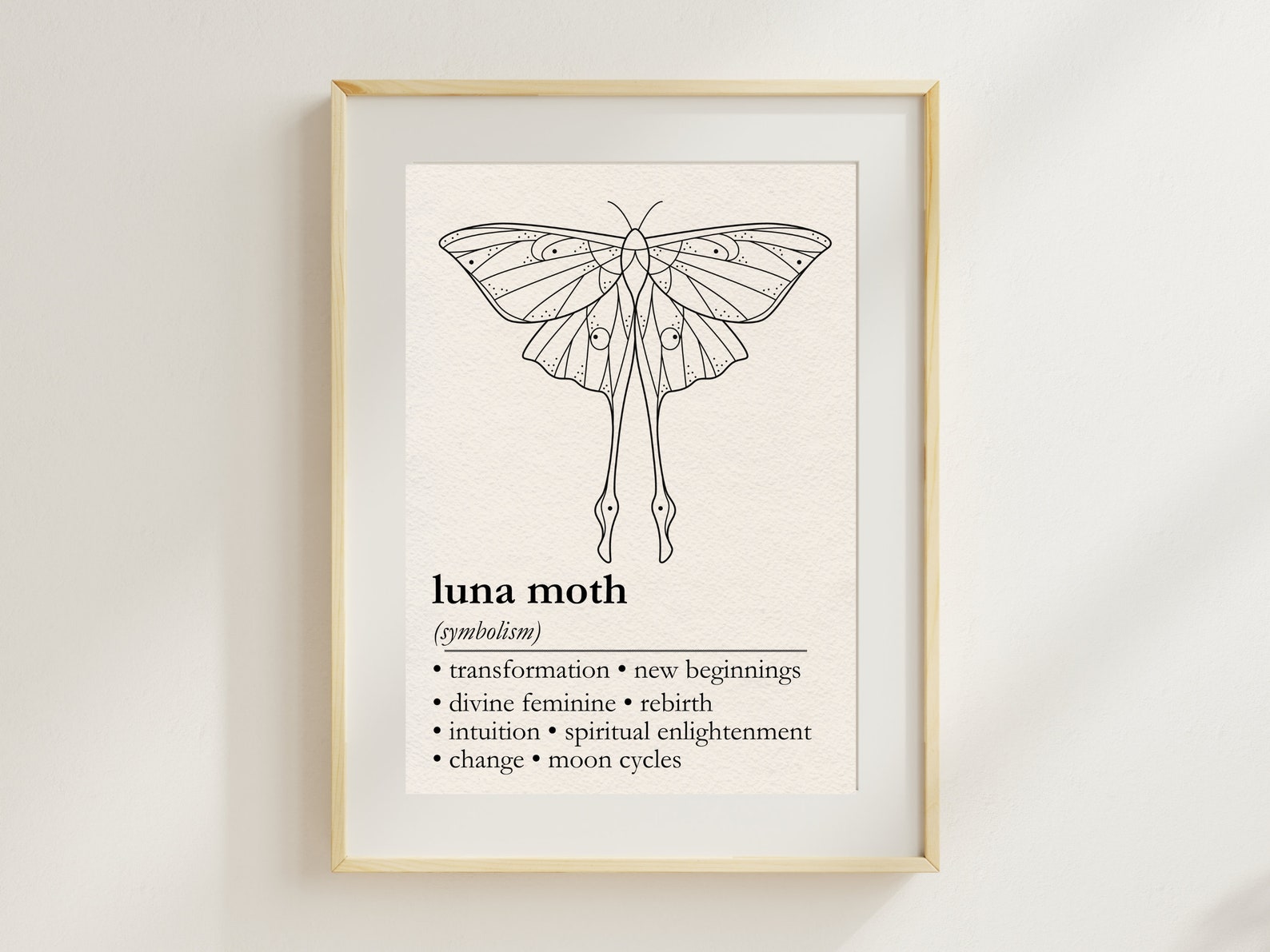 Luna Moth Print, Luna Moth Wall Art, Positive Affirmation Wall Art ...